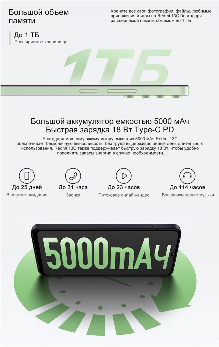 Смартфон Xiaomi Redmi 13C 8/256 GB Navy Blue (23108RN04Y) – SmartSpace